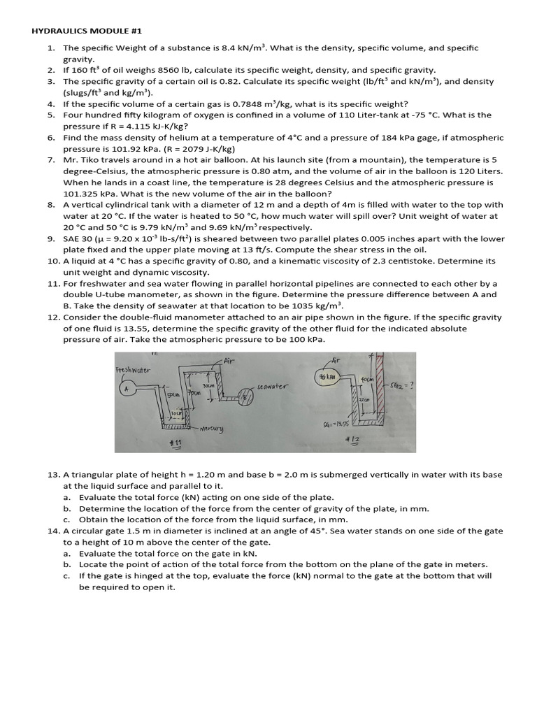 Hydraulics Module 1 | PDF | Pressure | Viscosity