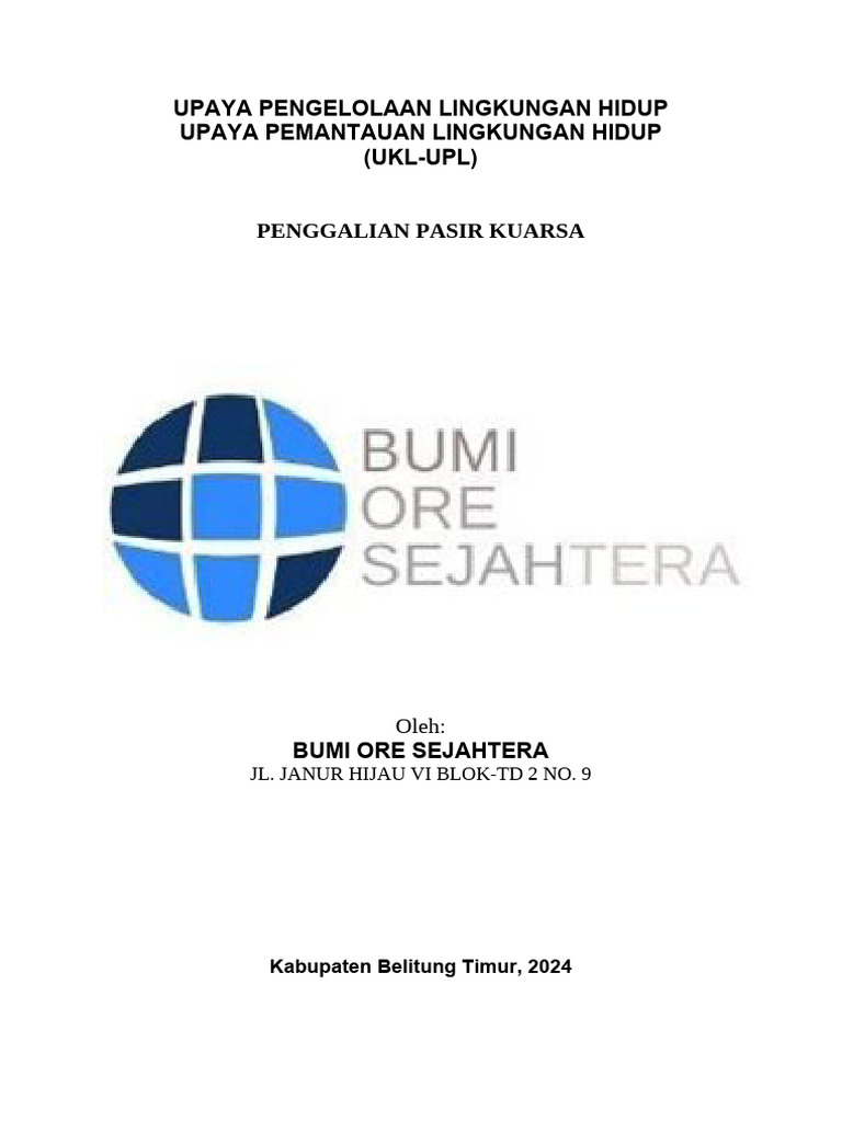 Ukl-Upl-Penggalian Pasir Kuarsa-666bb53de16f3 | PDF