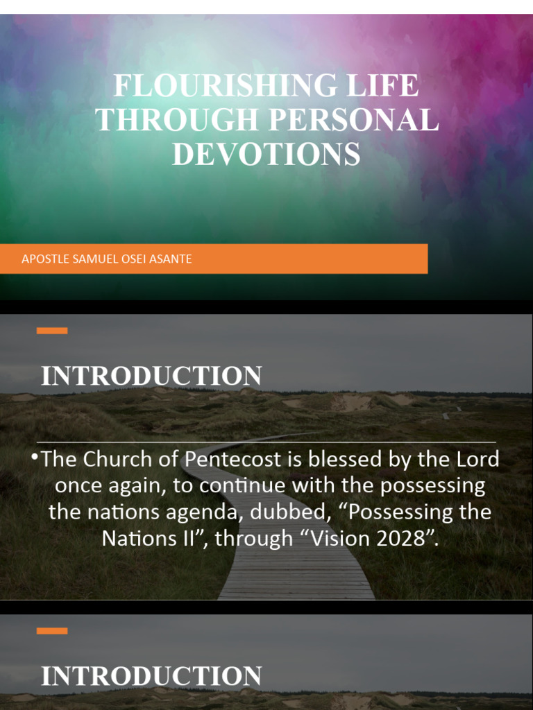FLOURISHING LIFE THROUGH PERSONAL DEVOTIONS - Presentation January ...