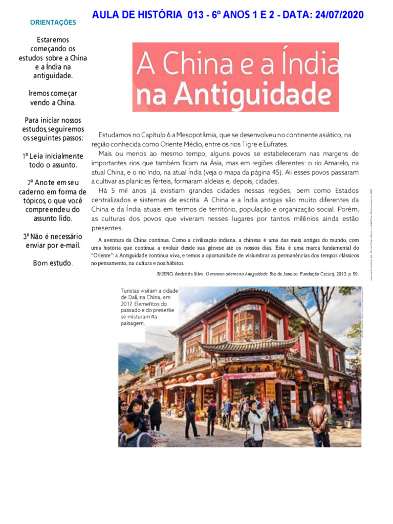 Atividade 13 6 Ano HIST Cristiano | PDF | China | Política mundial