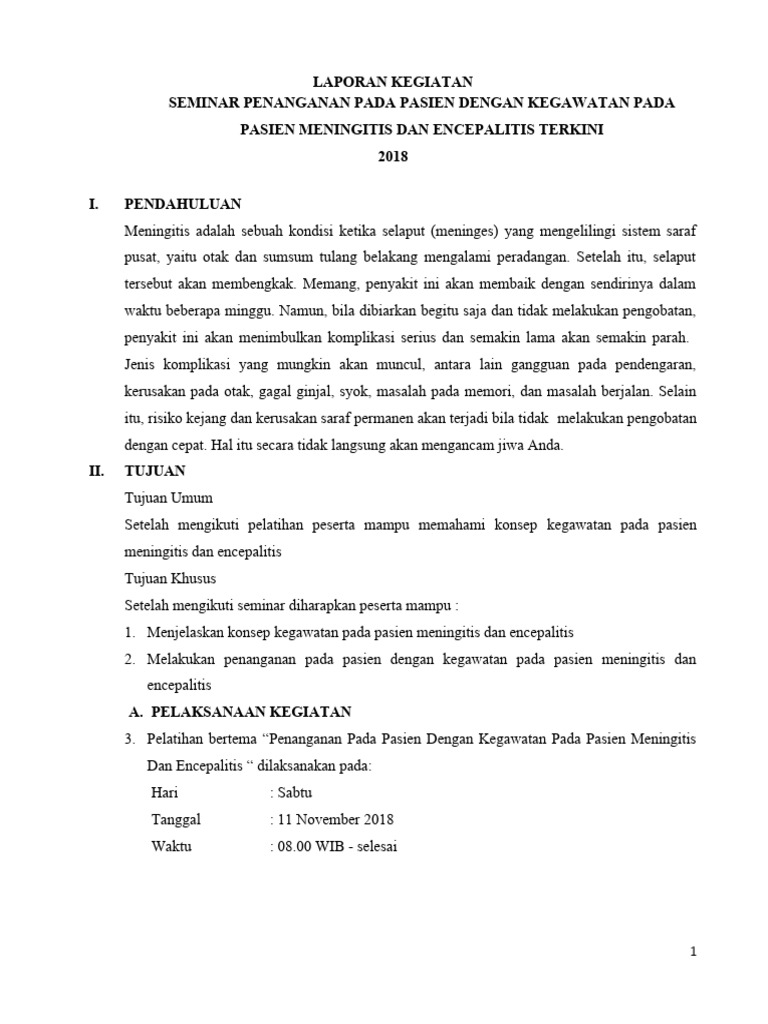 CONTOH LAPORAN PELATIHAN | PDF