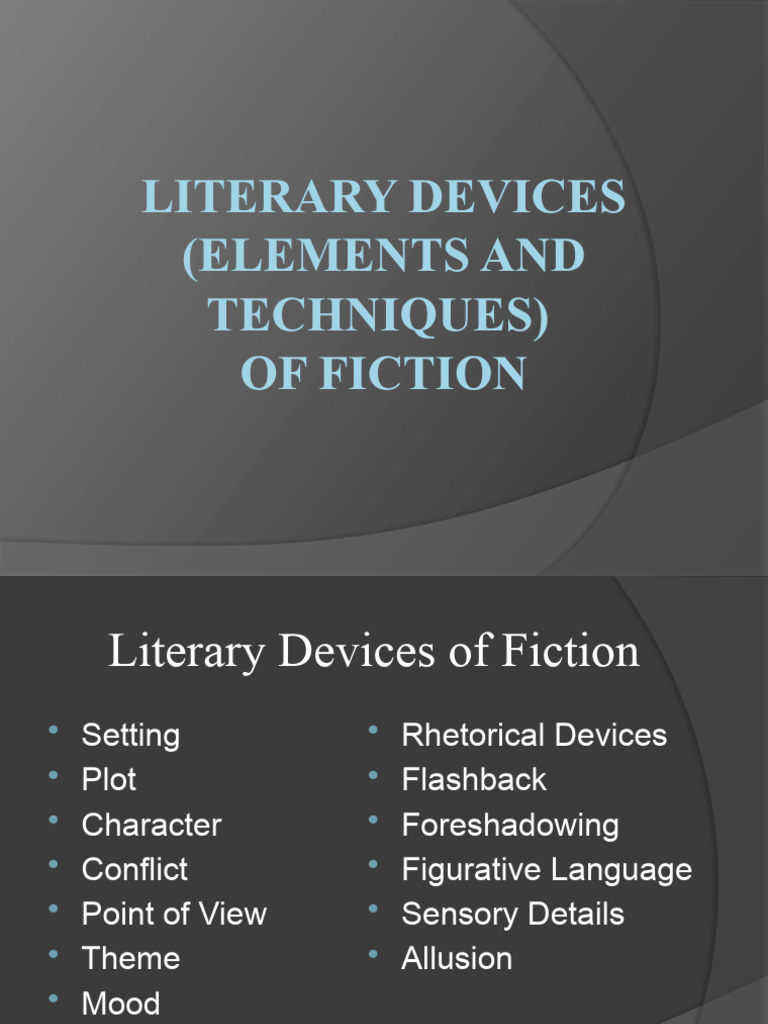 Literary Devices of Fiction | PDF | Narration