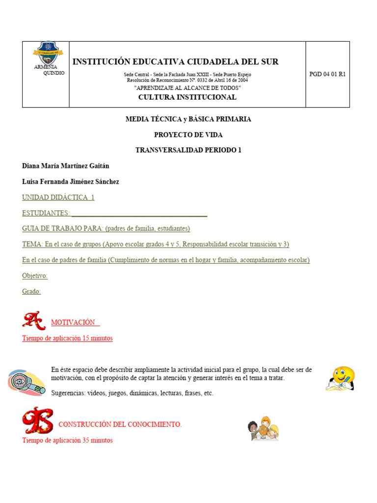 Plantilla Guia de Trabajo | PDF