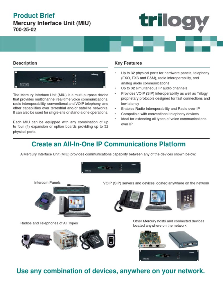 Mercury Interface Unit Us | PDF | Voice Over Ip | Session Initiation ...