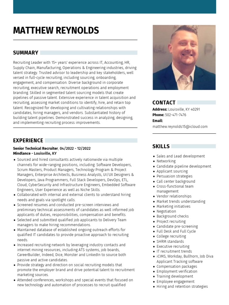 Matt Reynolds Resume 1671546389 | PDF | Recruitment | Business