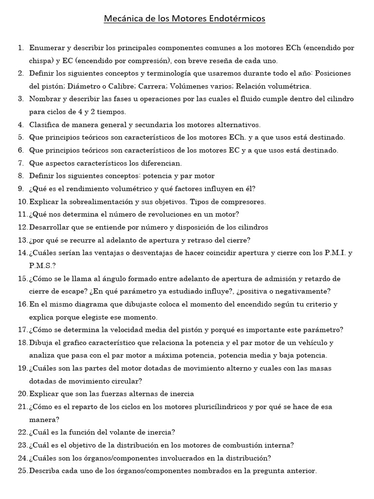Mecánica de Motores Endotérmicos | PDF | Carburador | Inyección de combustible