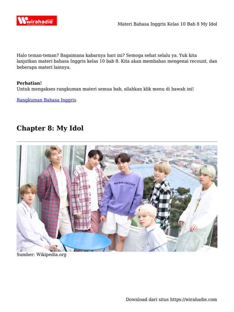 Chapter 8 Recount Text My Idol | PDF | Puisi
