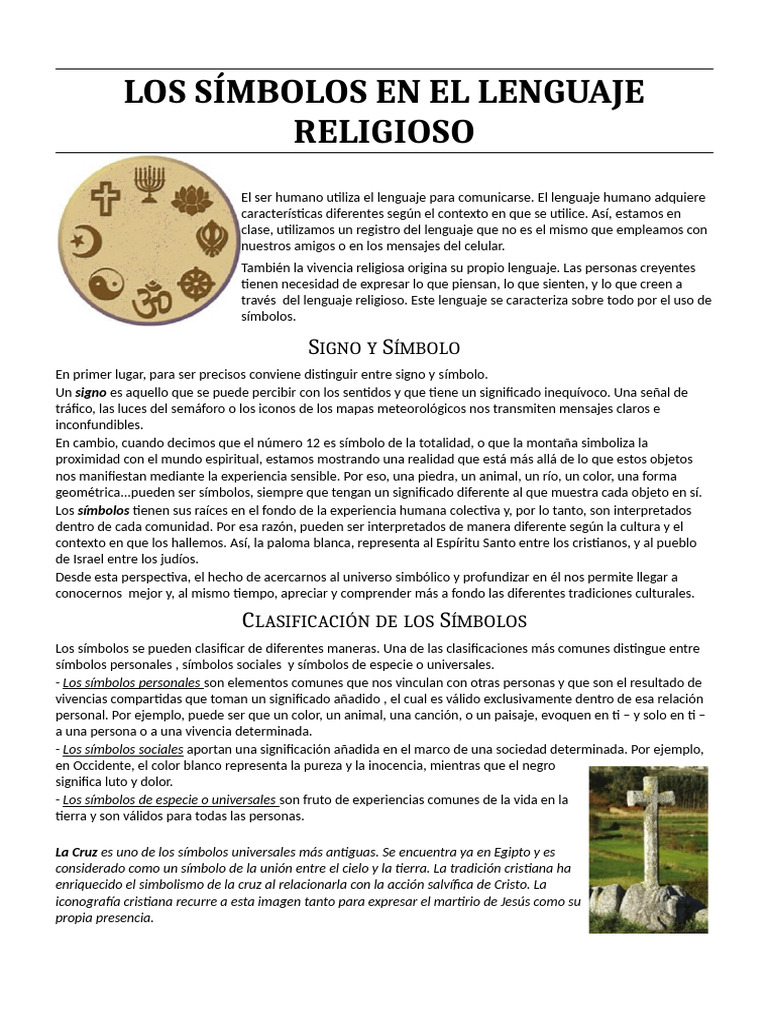81.1. Los Simbolos en El Lenguaje Religioso | PDF | Los símbolos | Jesús