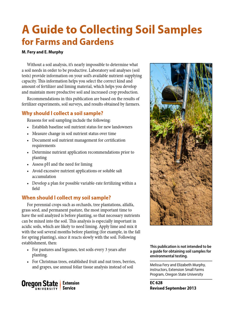 Soil Sampling Guide for Farms & Gardens | PDF | Plant Nutrition ...