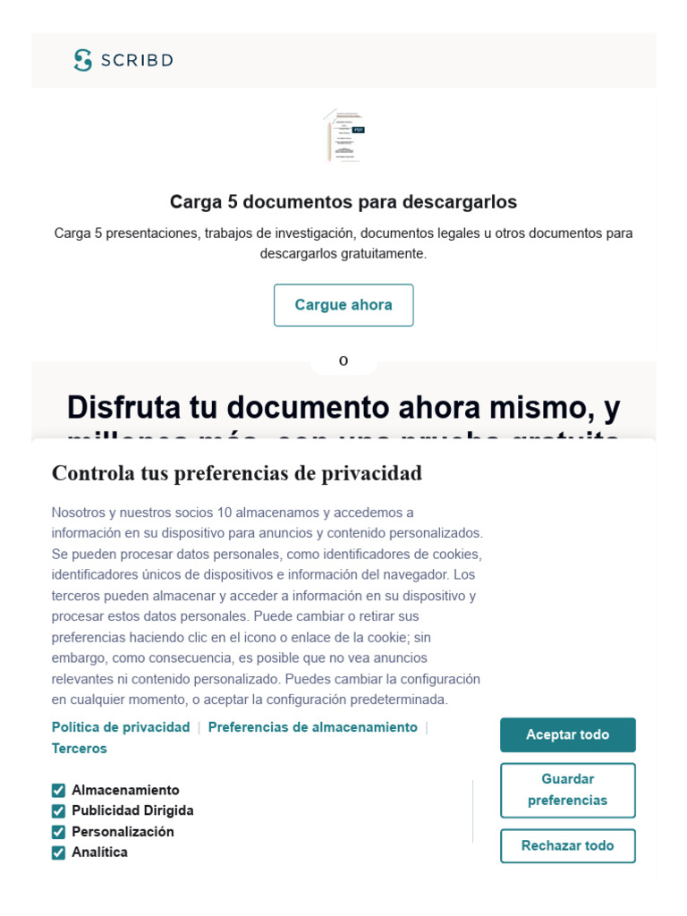 Descarga Documentos Gratis en Scribd | PDF | Cookie HTTP | Software