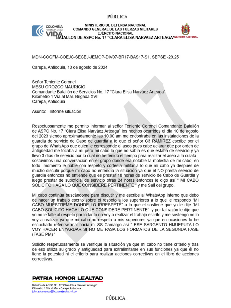 Informe C3 Ramirez 001 | PDF | Disciplinas | Organización militar