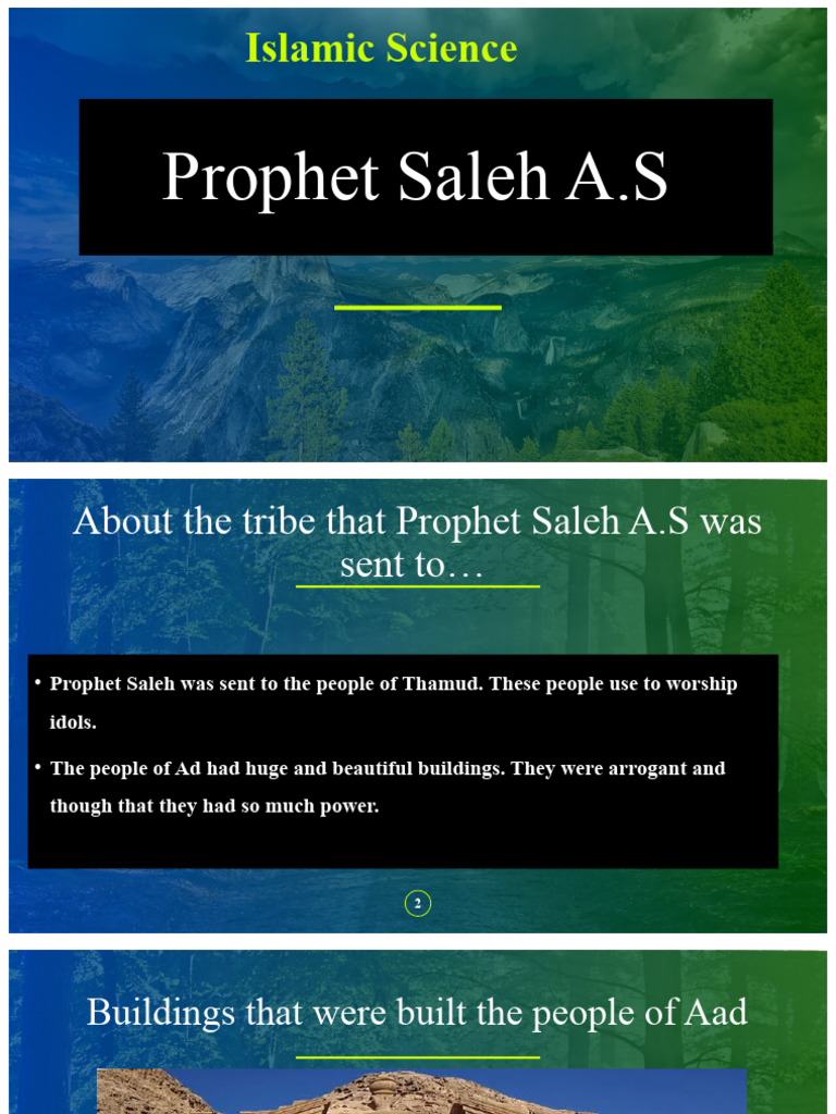 Prophet Saleh A.S and the Thamud Tribe | PDF