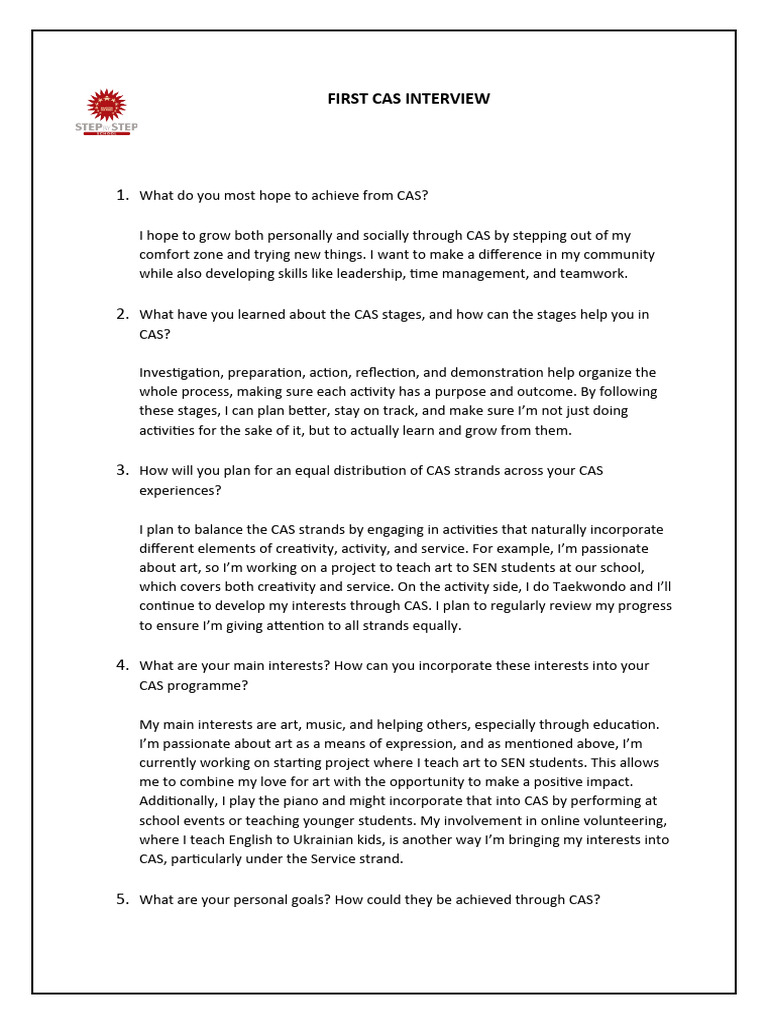 Cas 1st Interview | PDF | Creativity | Social Psychology