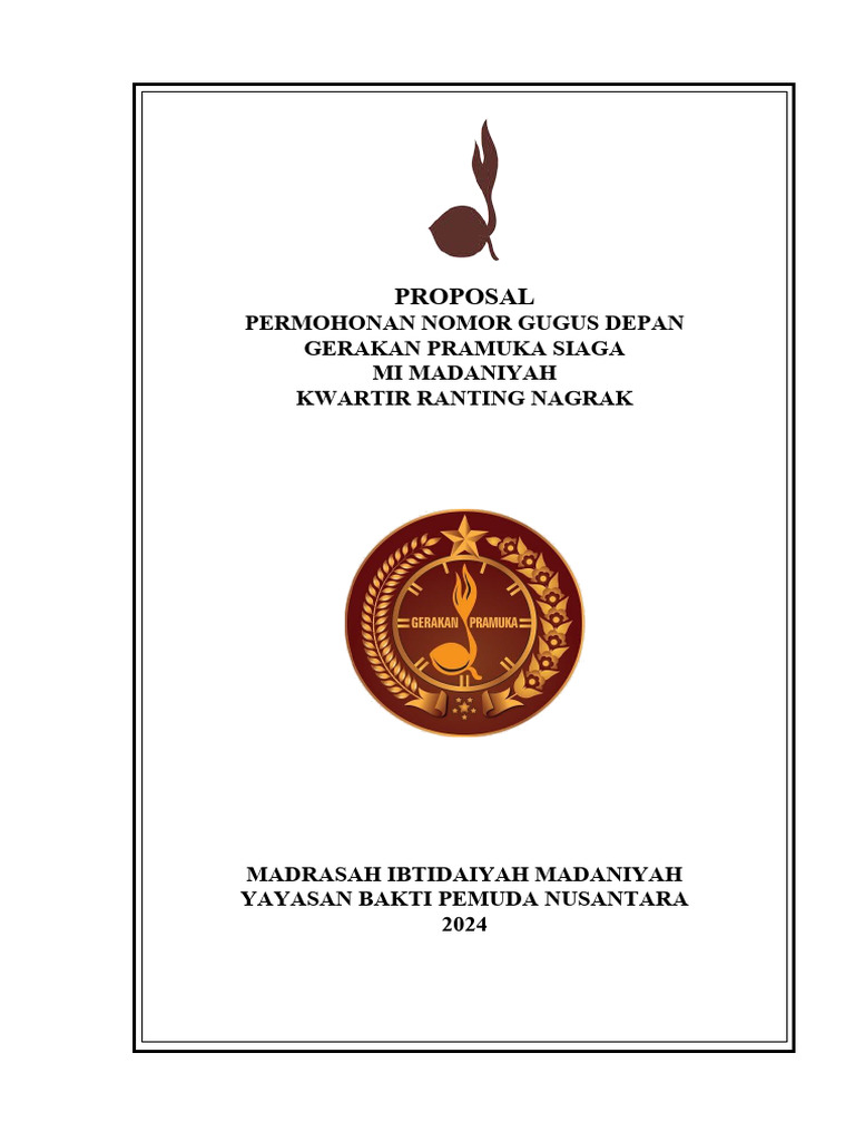 Proposal Pengajuan Nomor Gudep MI Madaniyah | PDF | Karier & Perkembangan