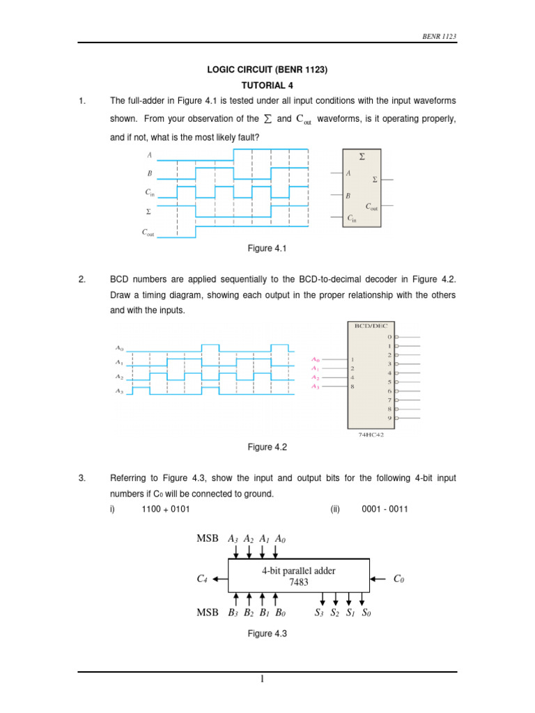 Tutorial 4 2 | PDF | Digital Electronics | Electronic Engineering