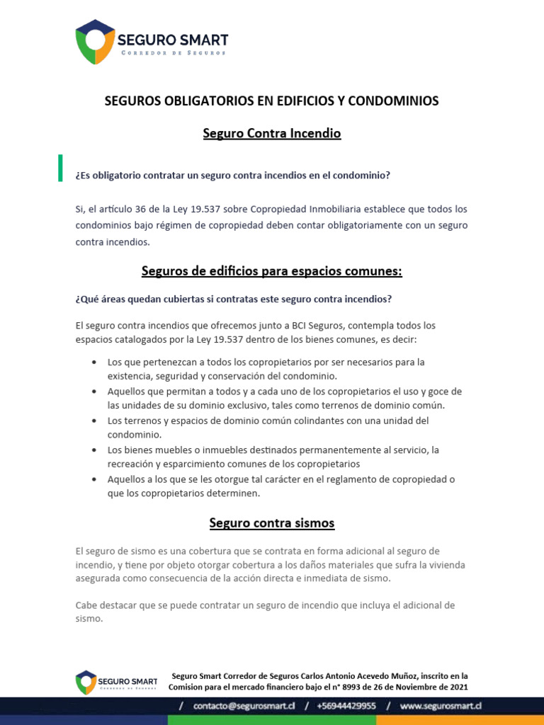 SEGUROS OBLIGATORIOS EN EDIFICIOS Y CONDOMINIOS | PDF | Condominio | Seguro