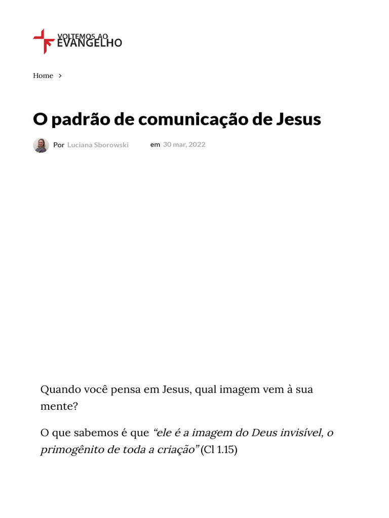 Comunicação de Jesus: Exemplos e Lições | PDF | Jesus | Evangelho de João