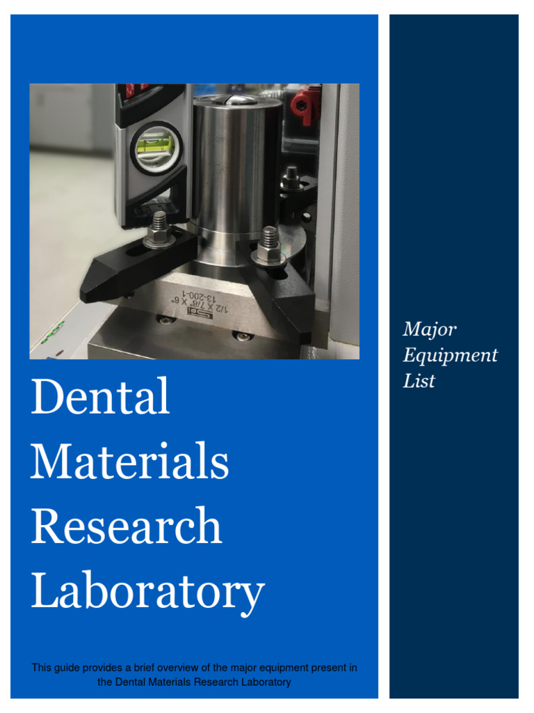 Dental Materials Research Laboratory - Major Equipment List - 1-18 ...