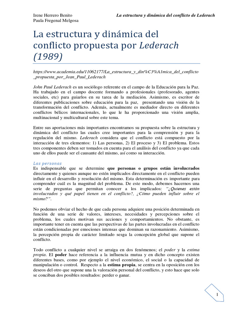 art La_estructura_y_dinamica_del_conflicto_ | PDF | Conflicto (proceso) | Las emociones