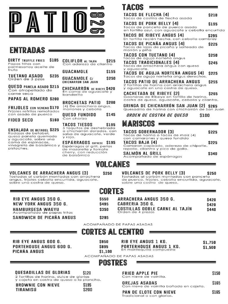 Menu Julio 24 Patio | PDF