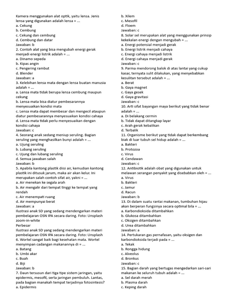 Soal Ipa Lomba 2023 | PDF