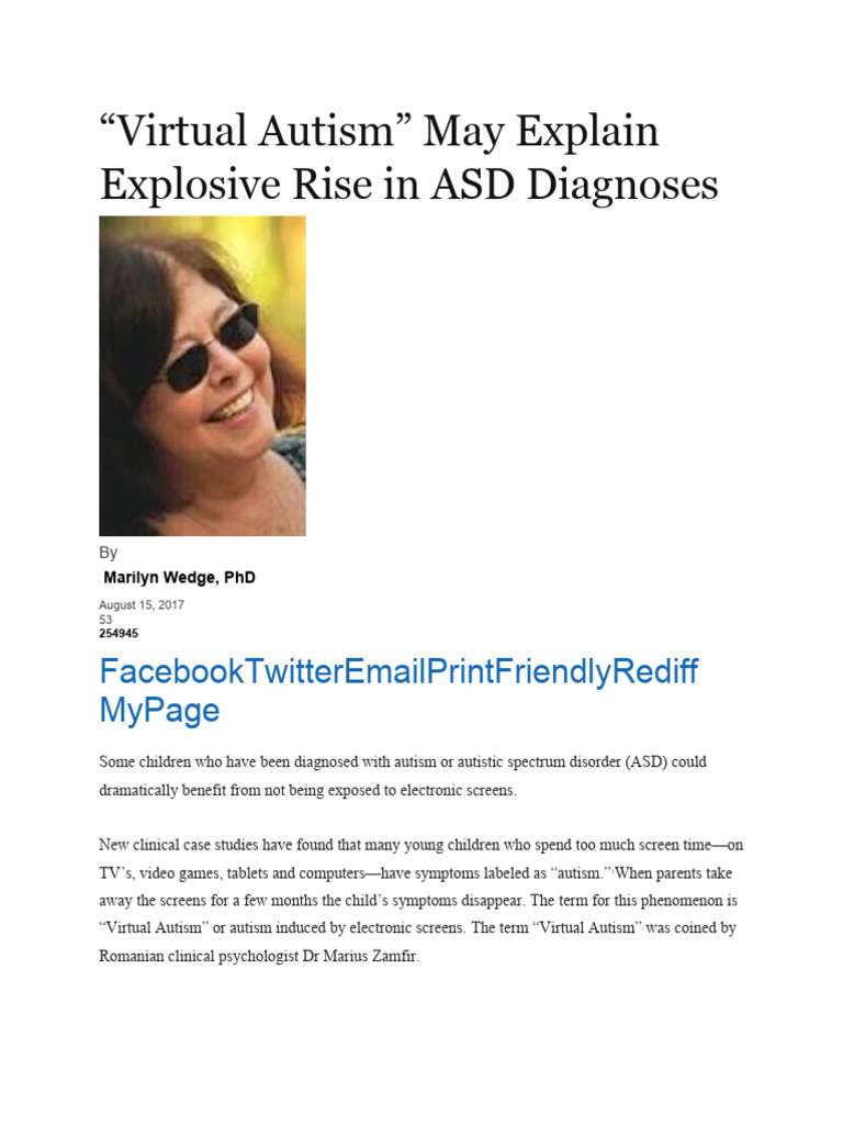 Virtual Autism | PDF | Autism Spectrum | Mental Health