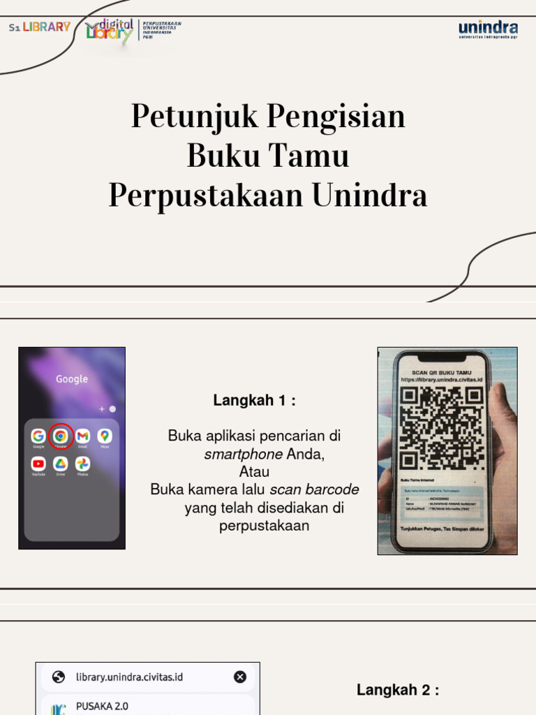 Panduan Pengisian Buku Tamu Perpustakaan Unindra | PDF