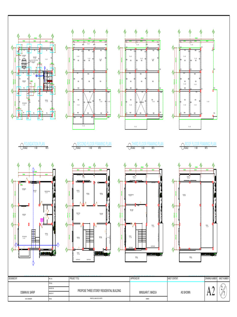 Foundation Plan Second Floor Framing Plan Third Floor Framing Plan Roof Floor Framing Plan | PDF ...