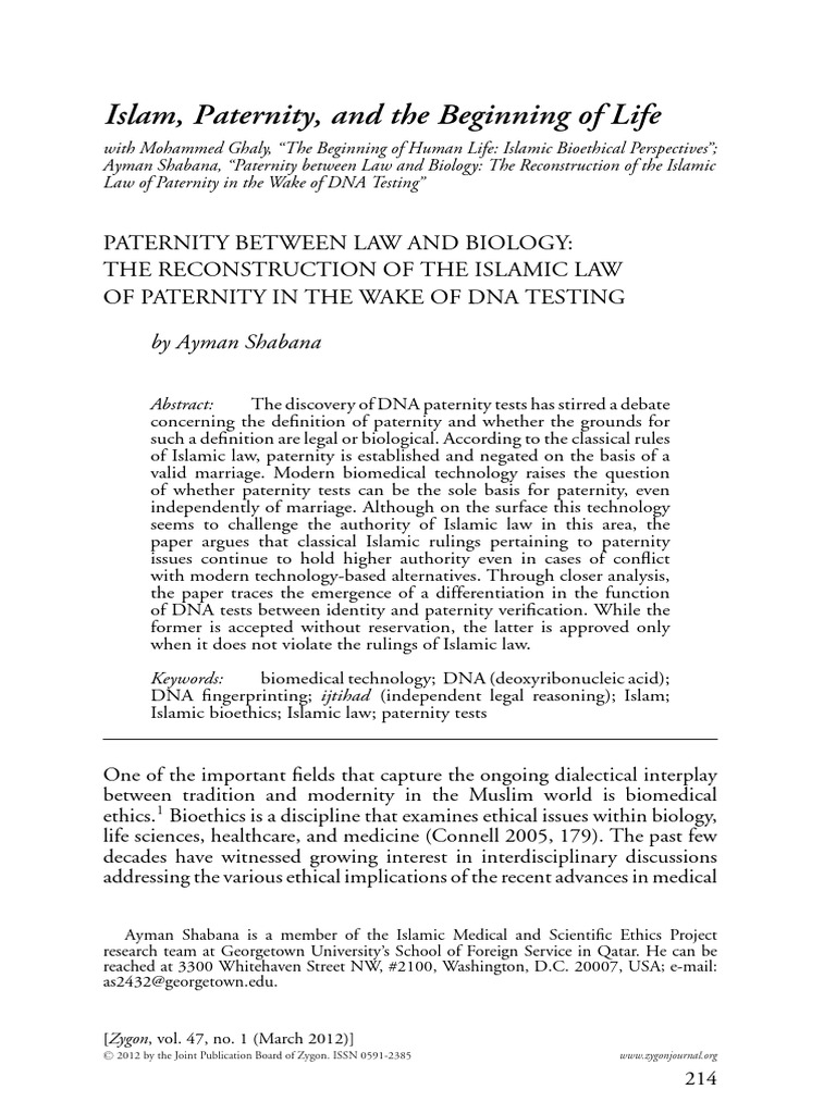 Paternity Test Islamic Law and Biology | PDF | Sharia | Marriage