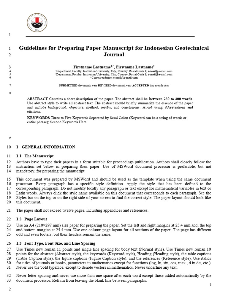 Paper Format - Indonesian Geotechnical Journal - v4 - No Vol Number ...