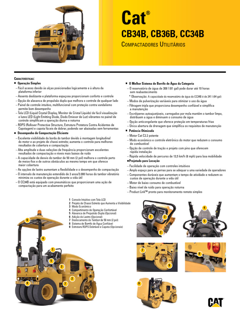 Specalog Cat Acom Cb34b Cb36b Cc34b PT Qphq2278 | PDF | Motores | Visor ...