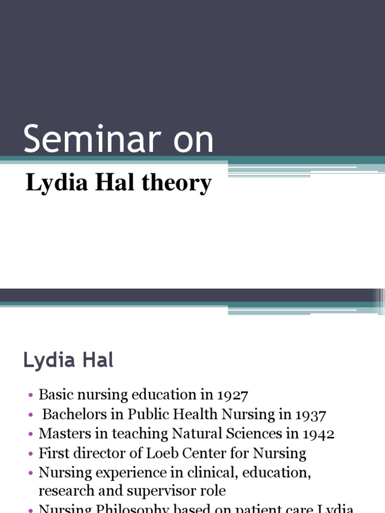 Seminar On: Lydia Hal Theory | PDF