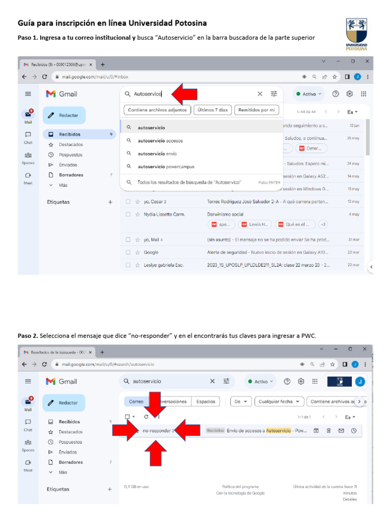 Guía para Inscripción en Línea Universidad Potosina Ejecutiva 2C 2024 | PDF