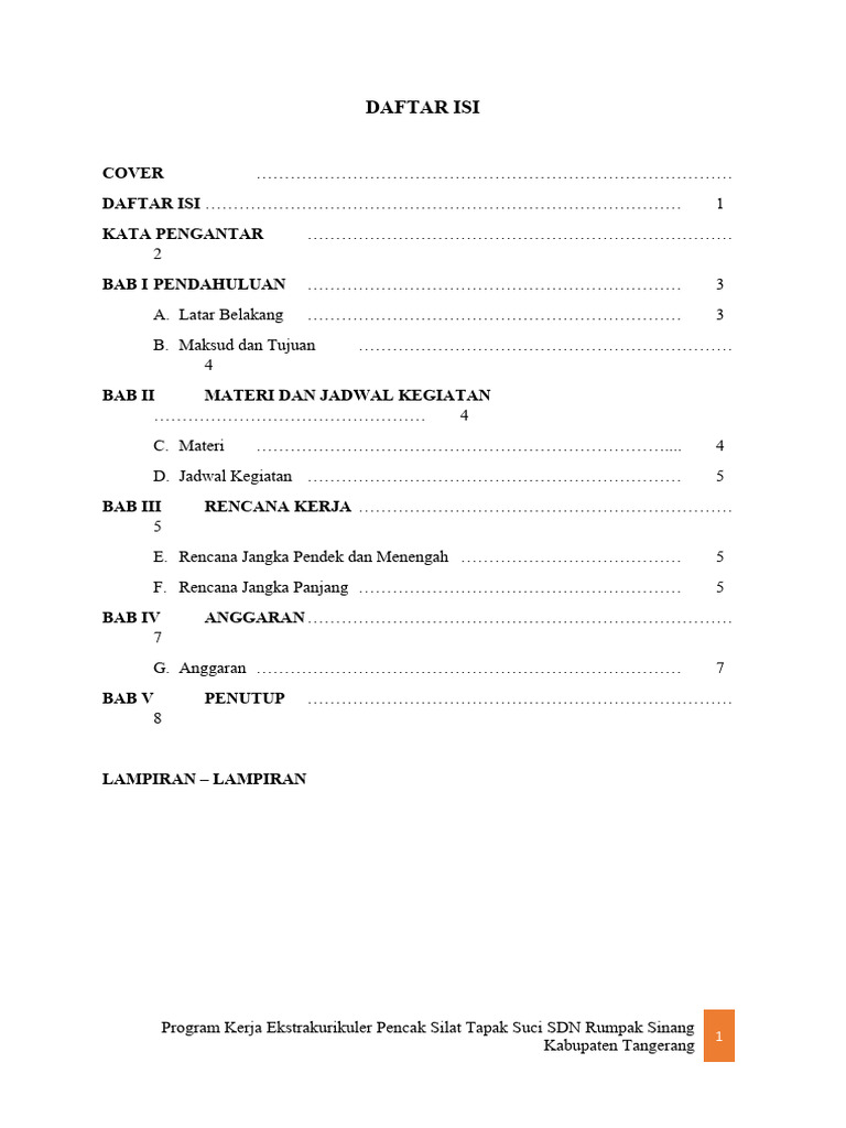 Program Kerja Pencak Silat | PDF