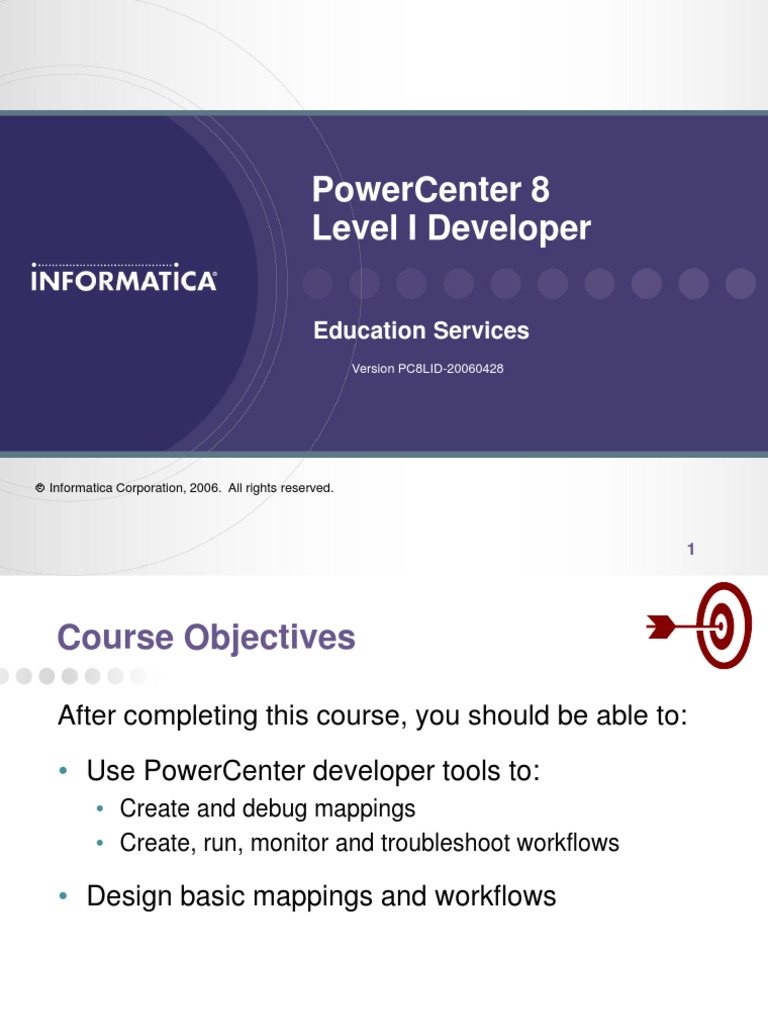 Powercenter 8 Level I Developer: Education Services | PDF | Xml ...