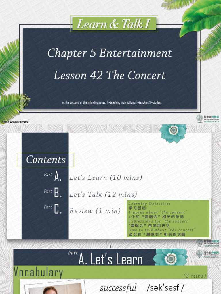 Lesson 42 The Concert | PDF | Vocabulary | Cognitive Science