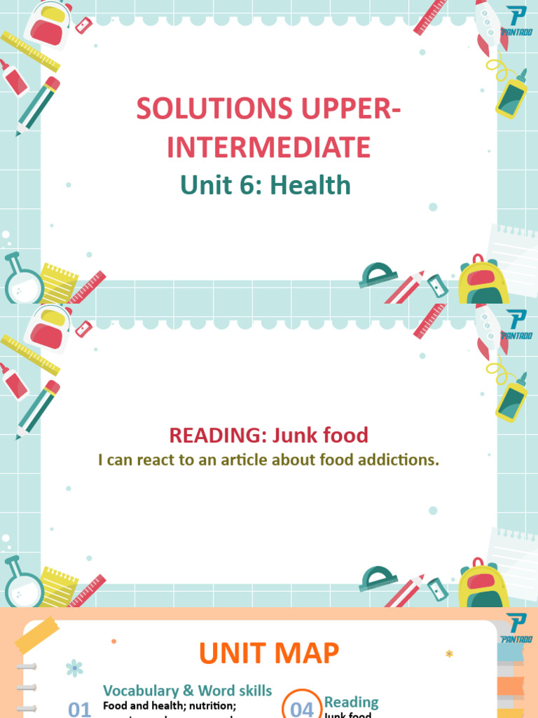 Solutions Upper-Intermediate - Unit 6D - Health (Reading) | PDF | Lunch | Pizza