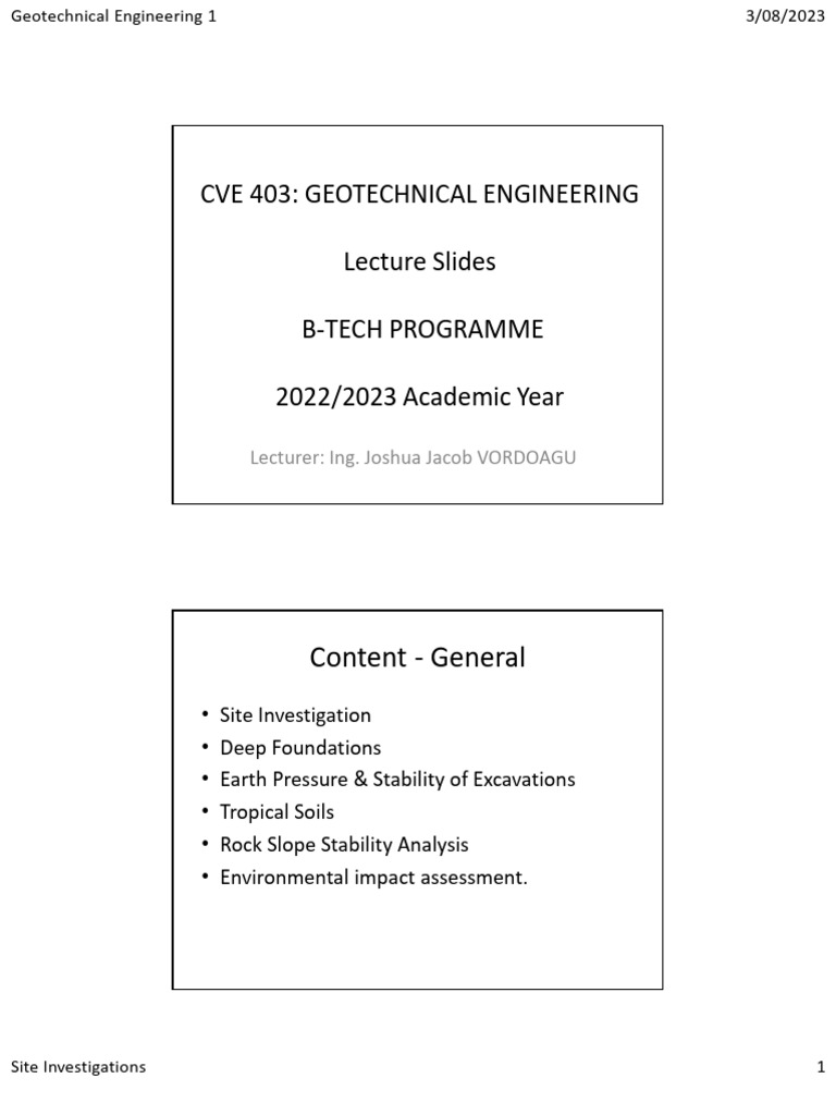 Site Investigations | PDF | Geotechnical Engineering | Earth Sciences