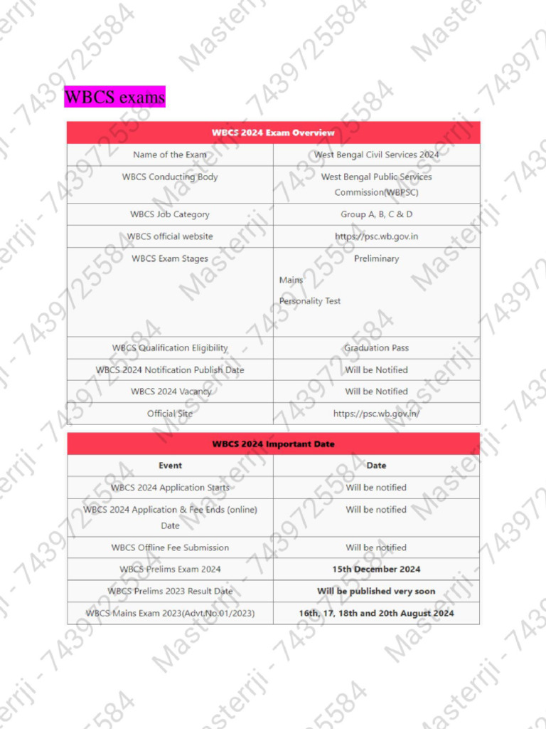 WBCS and Clerkship Details - 10.07.2024@8pm | PDF