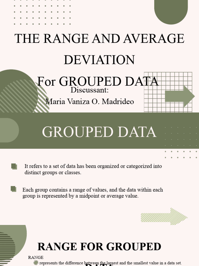 The Range and Average Deviation For Grouped Data | PDF | Arithmetic ...