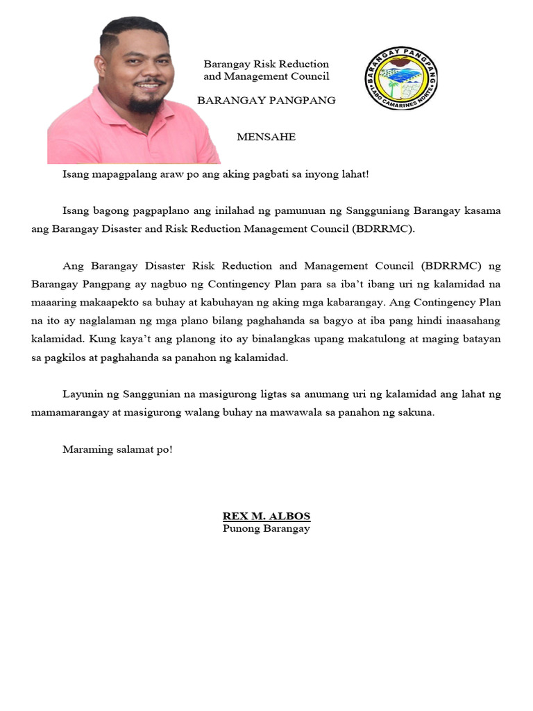 Barangay Contingency 2024 | PDF