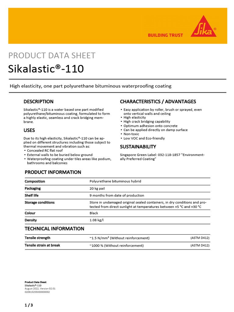 Sikalastic-110 230908 153816 | PDF | Coating | Concrete