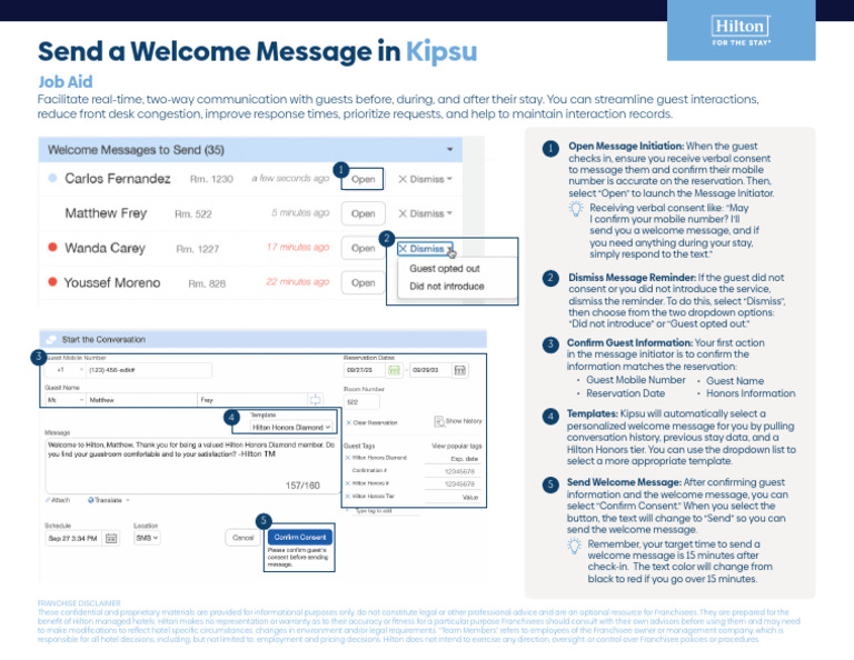 Kipsu Messaging for Hilton Staff | PDF | Franchising | Business
