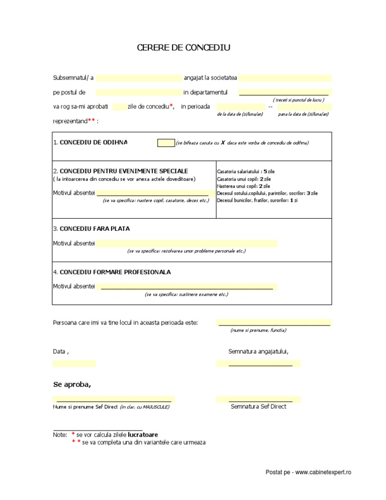 Cerere Concediu
