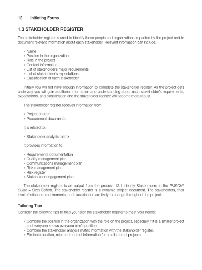 Stakeholder Forms | PDF | Information | Business