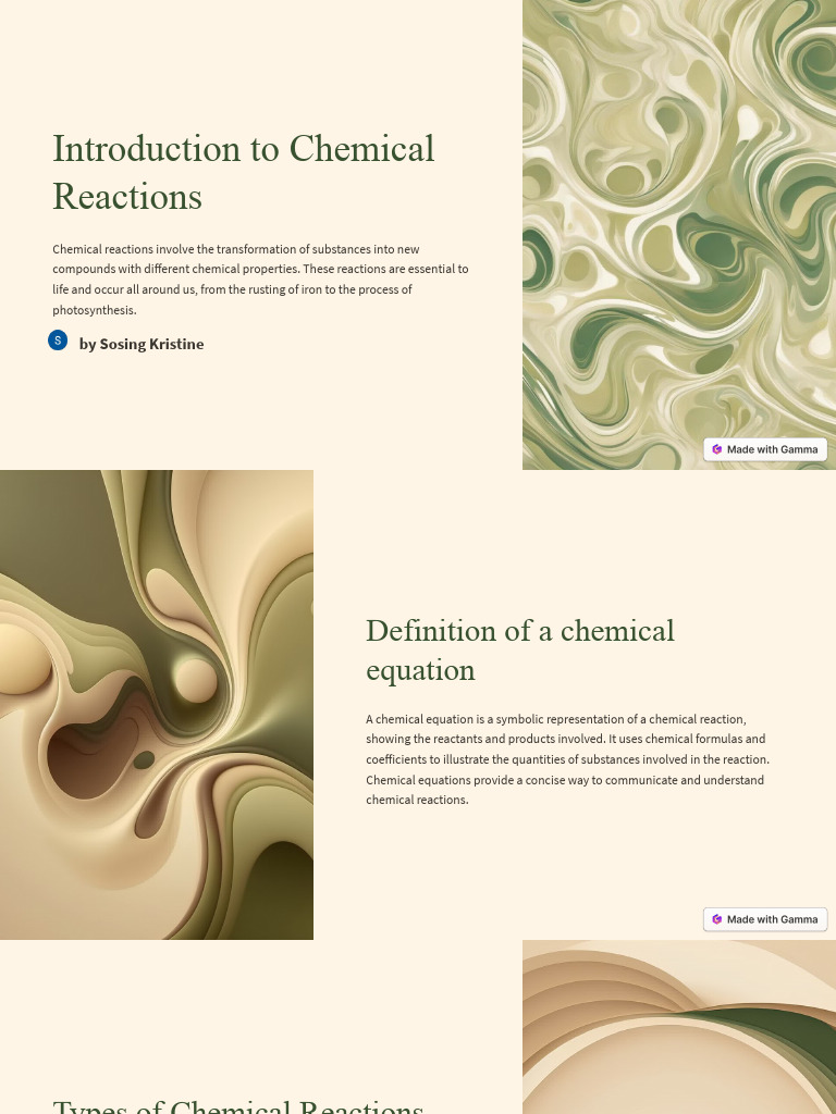 Introduction To Chemical Reactions | PDF | Chemical Reactions ...