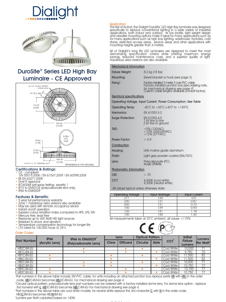 Dialight - MDEXHBEU001 | PDF | Cable | Light Emitting Diode