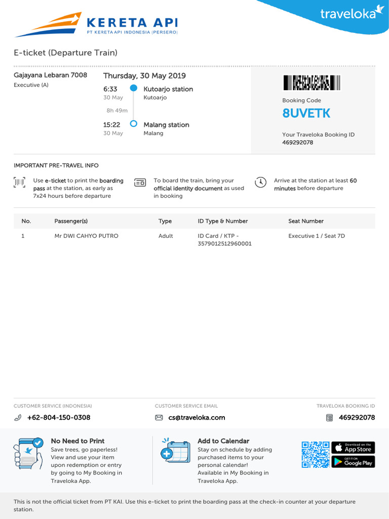 TRAIN AWAY E-Ticket | PDF