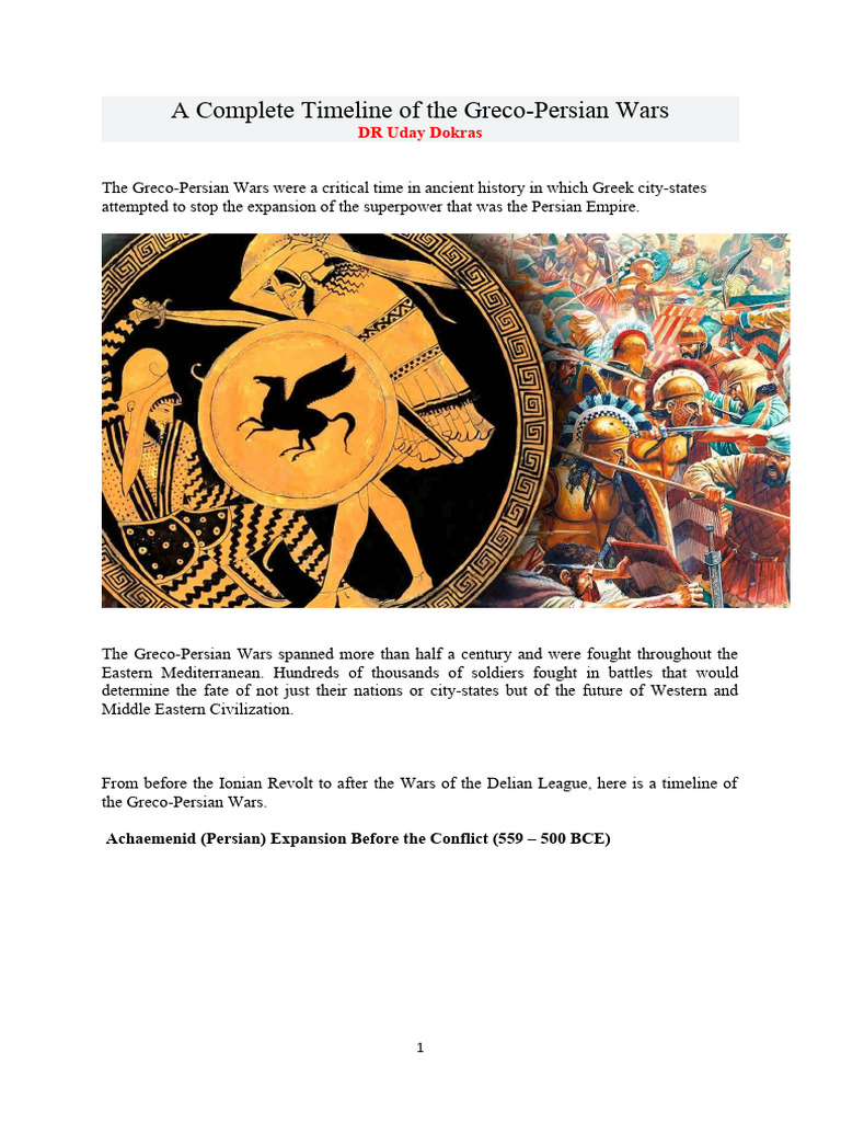 A Complete Timeline of The Greco Persian Wars | PDF | Greco Persian ...