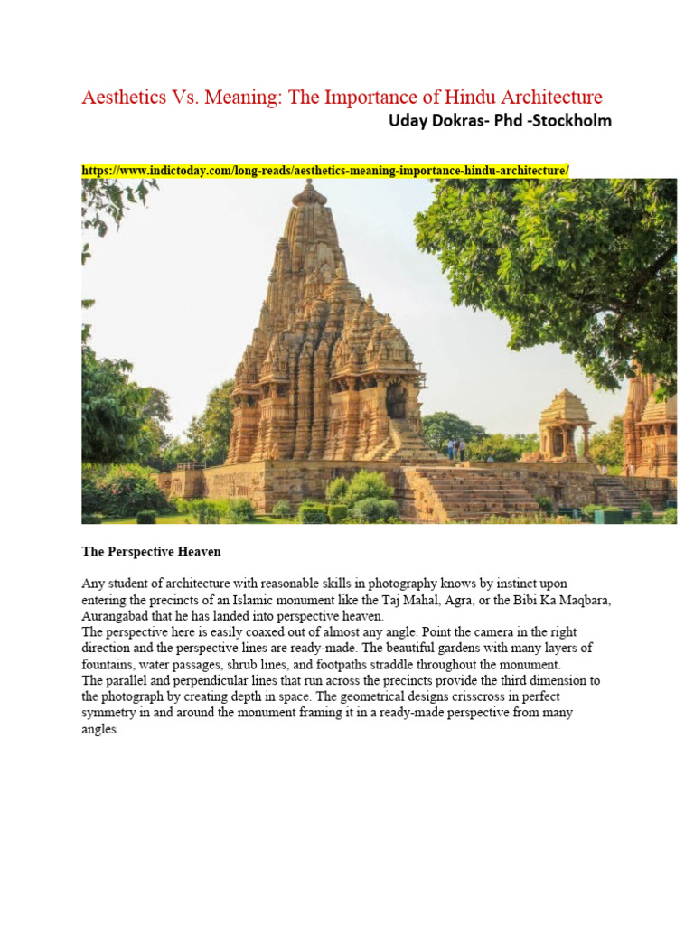 Aesthetics of Hindu Temples | PDF | Religion & Spirituality
